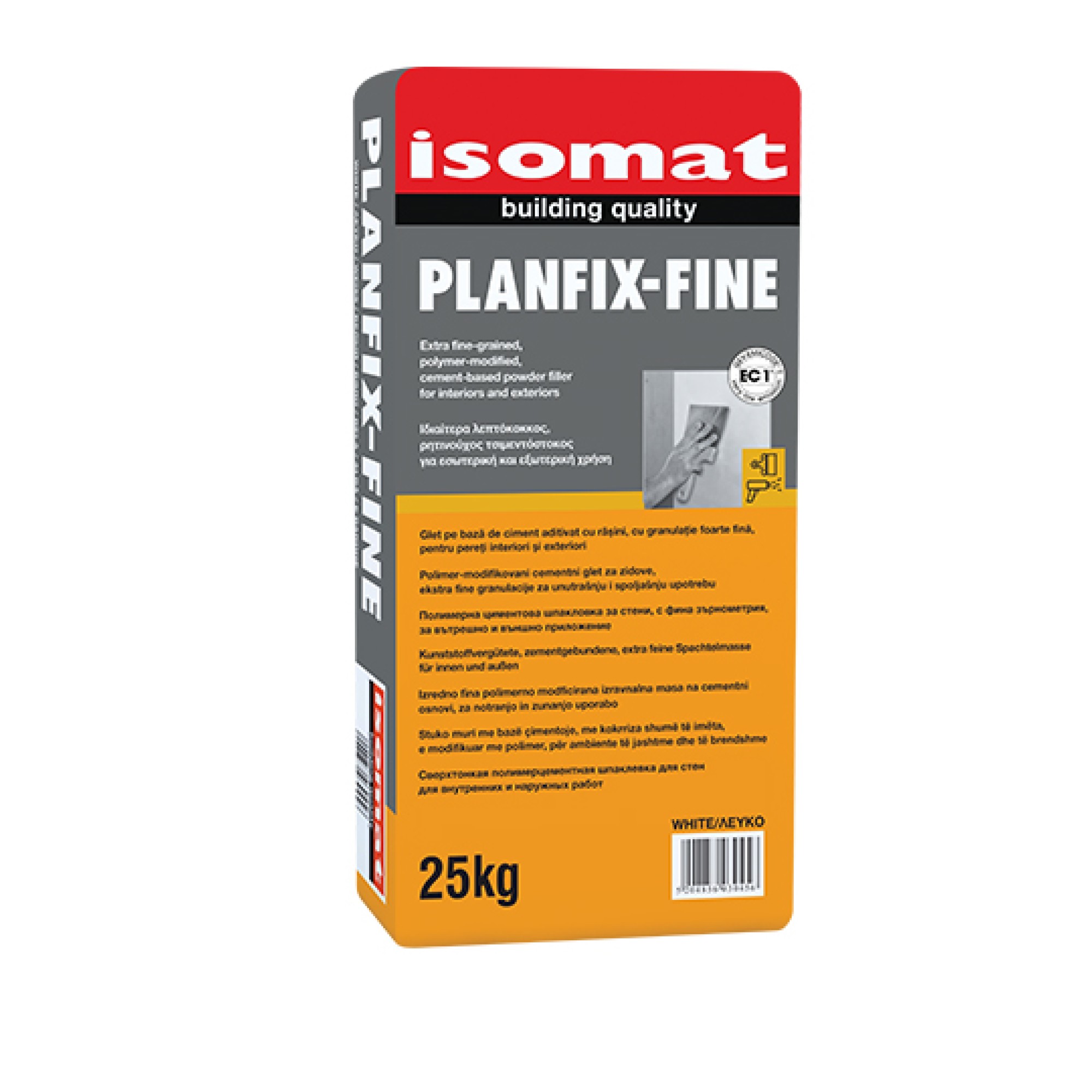Isomat Planfix Fine Extra Fine-Grained, Polymer-Modified, Cement-Based Powder Filler White 25kg