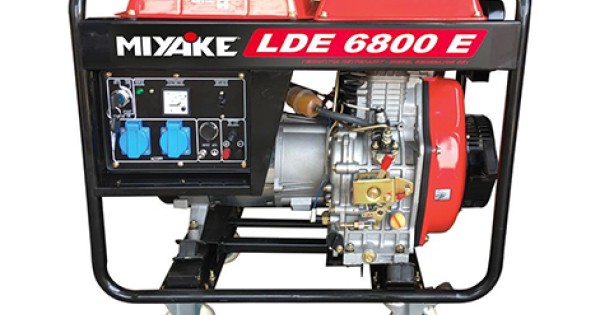 Wheeled Petrol Generator LDE 6800 E Miyake 6.8kVA with Recoil ...